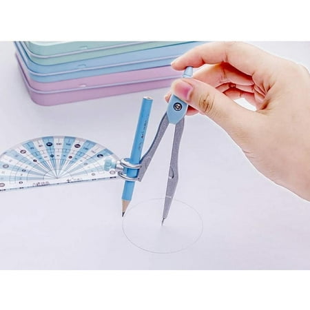 MeetUs 8 Pcs Compass/Math Set for Students with Shatterproof Storage ...