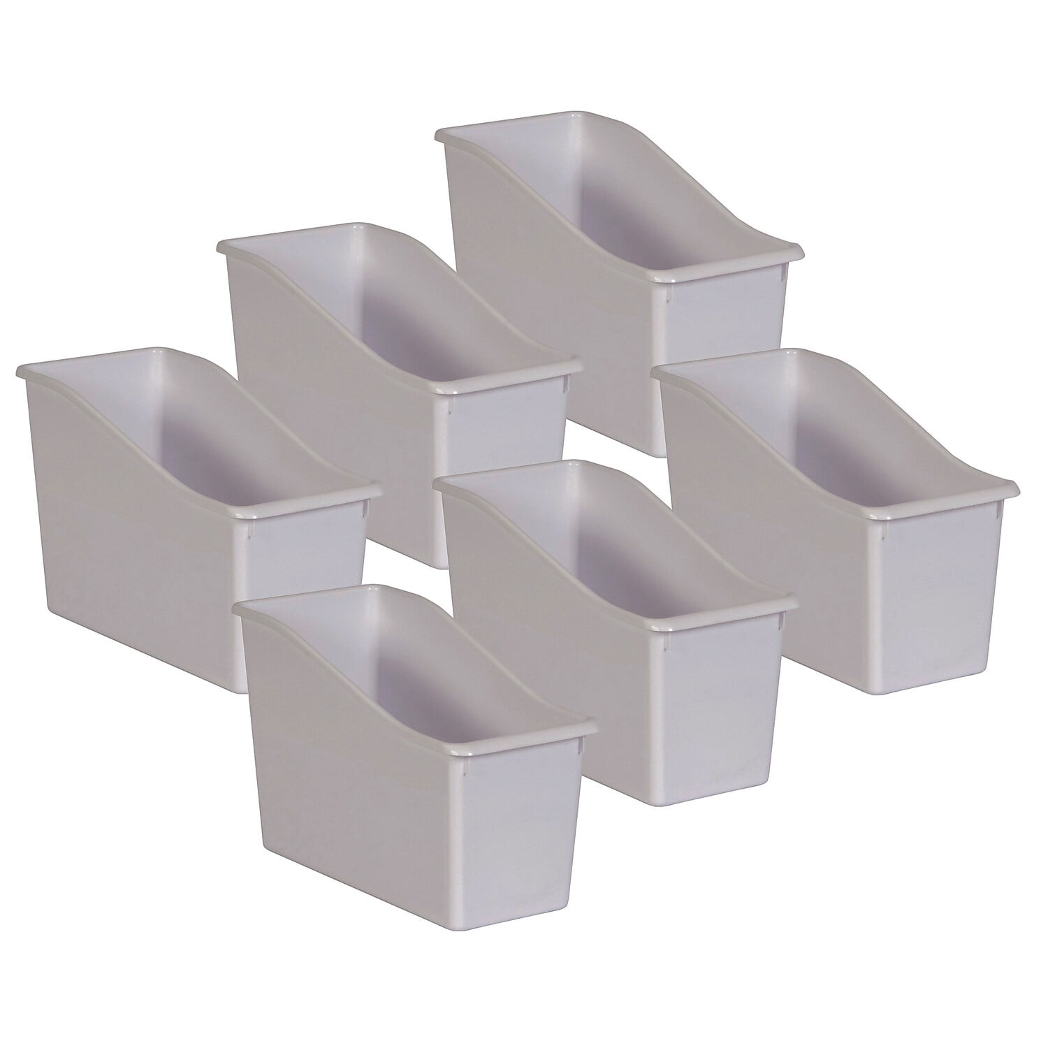 Teacher Created Resources White Plastic Book Bin, Pack of 6 - Walmart.com