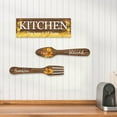Walmart 3 Pcs Rustic Wooden Kitchen Wall Decor Set - Spoon, Fork and ...