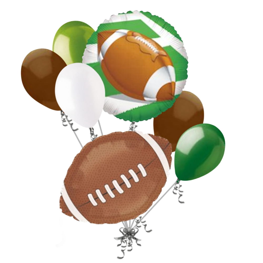 7 pc Football Field Balloon Bouquet Decoration Foot Ball Happy Birthday ...