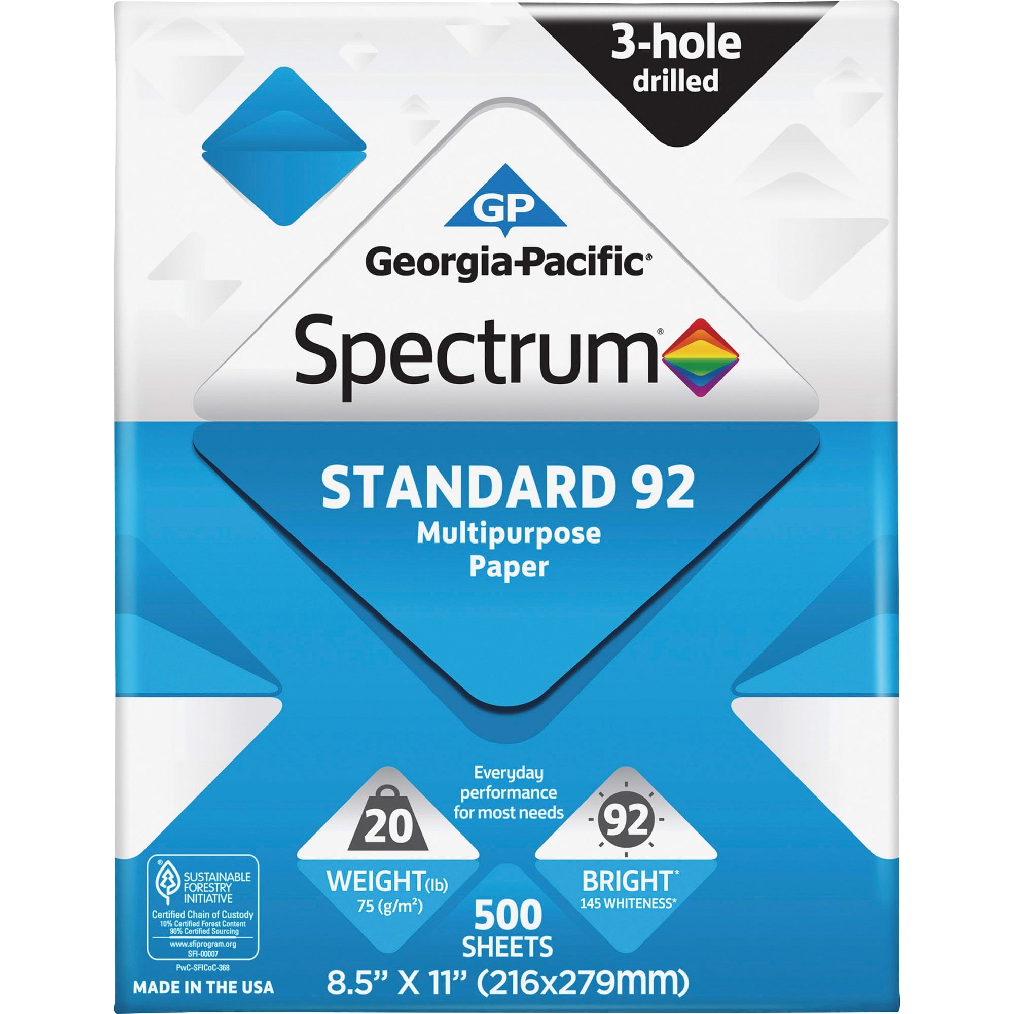 Spectrum, GPC999813, 92 3-hole Multipurpose Paper, 5000 / Carton, White ...