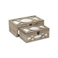 Contemporary Home Living Set of 2 Brown Rectangular Storage Boxes with ...