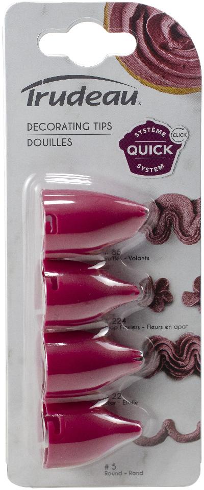 Plastic Decorating Tips 4-Piece Set-Fuchsia Starter - Walmart.com