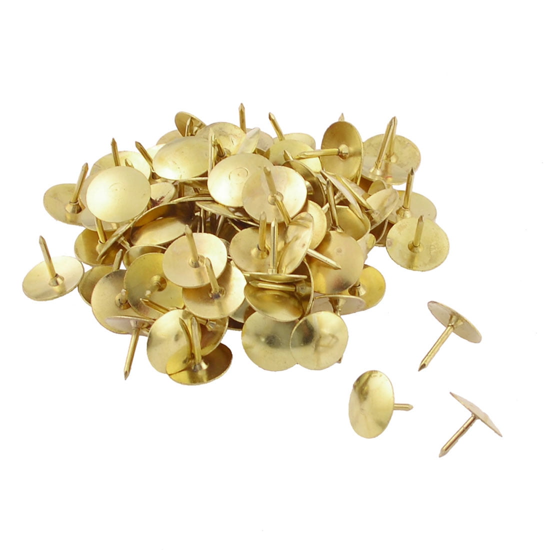 Click here for Unique Bargains 100 Pcs Pack Office Gold Tone Thum... prices