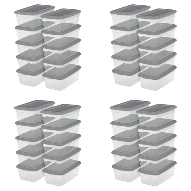 Sterilite 6 Qt. Storage Box Plastic, Titanium, Set of 40 - Walmart.com