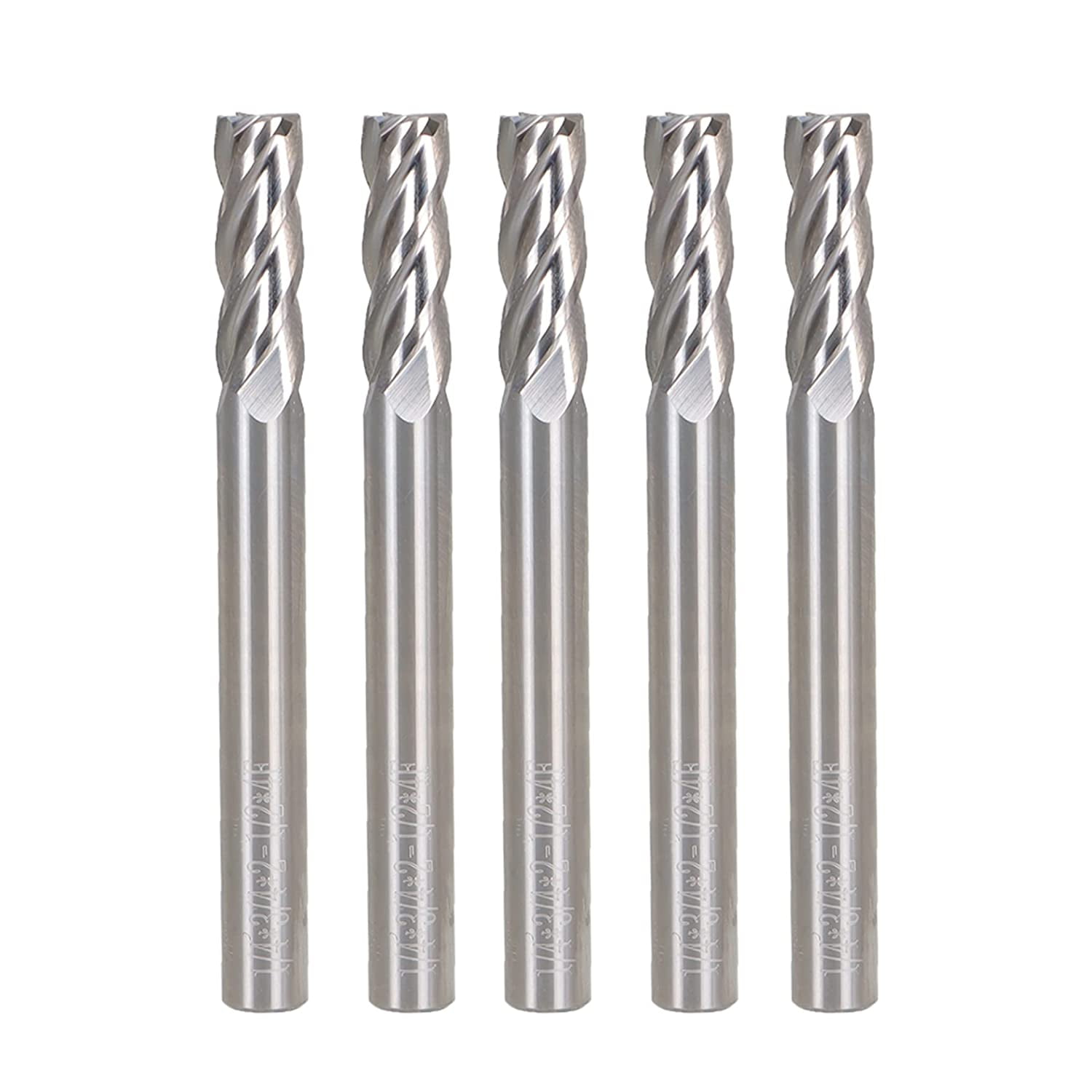 4 Flute Carbide End Mill 3/4 Inch Cutting Length x 2-1/2 Inch Overall ...