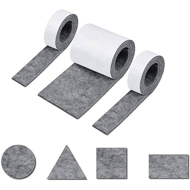 Felt Glides, Felt Self-adhesive, Black, 3 Rolls, Felt Tape For Chairs ...