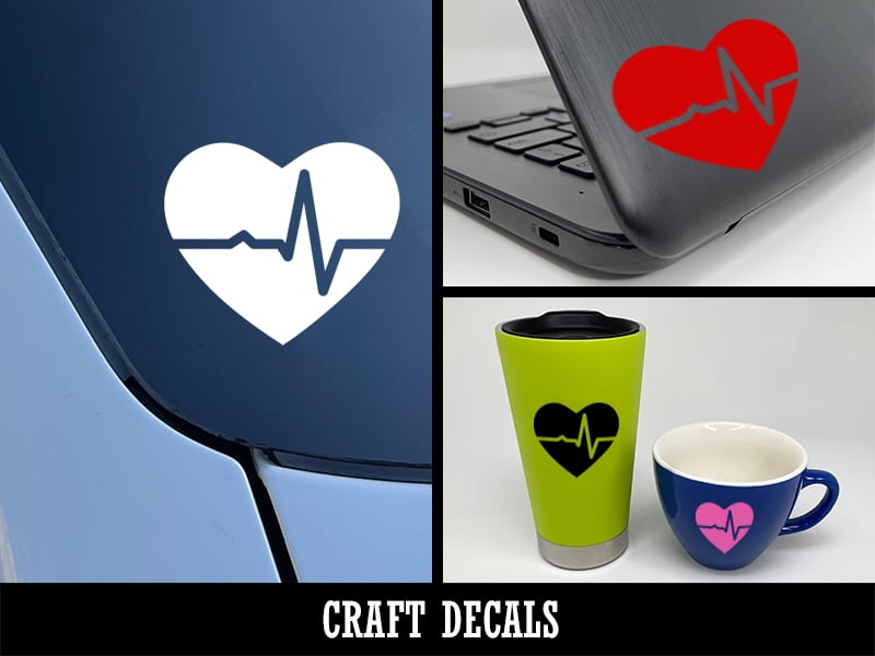 EKG Pulse Heart Beat Craft Vinyl Indoor Outdoor Decal Sticker - Gold ...