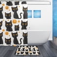 Cartoon Black Cat Pattern Bathroom Accessory Sets Waterproof Shower ...