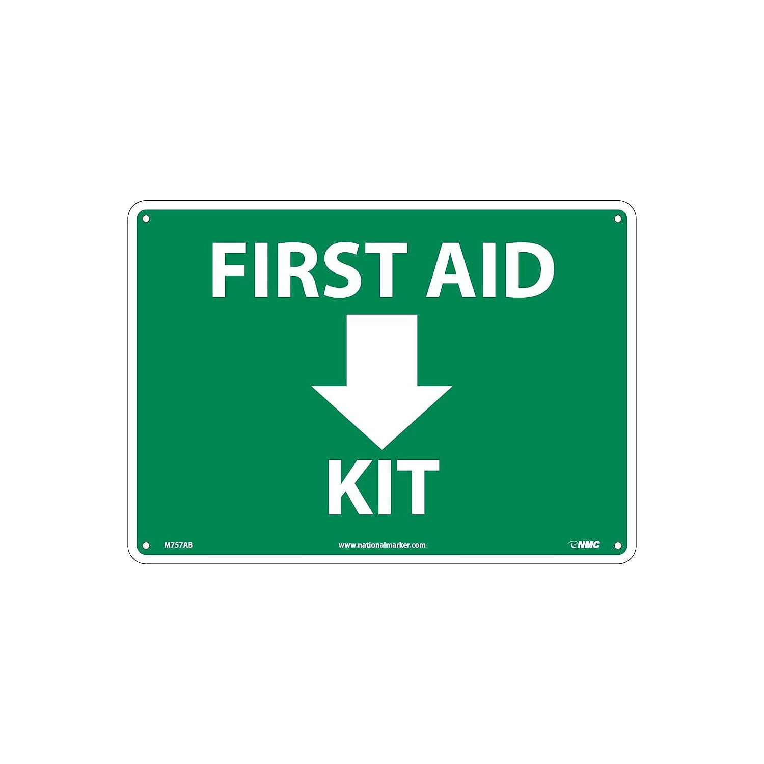 National Marker Notice Signs; First Aid (Arrow) Kit 10X14 .040 Aluminum ...