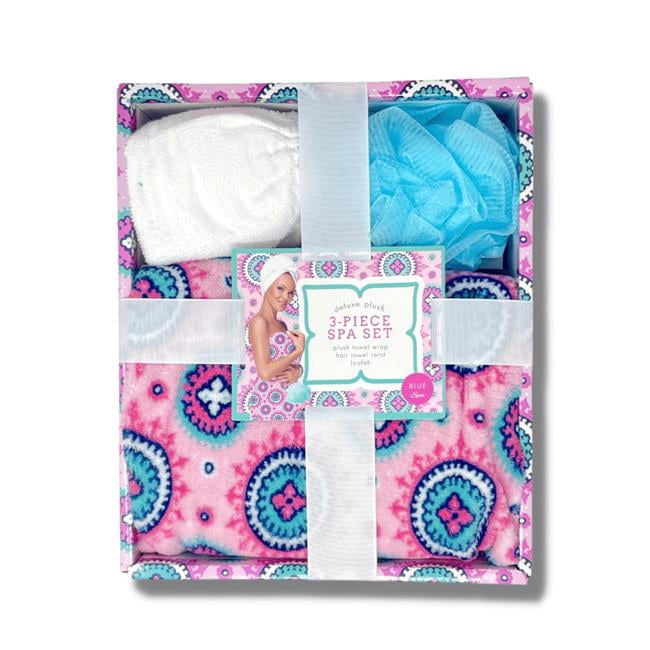 Deluxe Plush 3-Piece Bathroom Gift Box Spa Set - Walmart.com