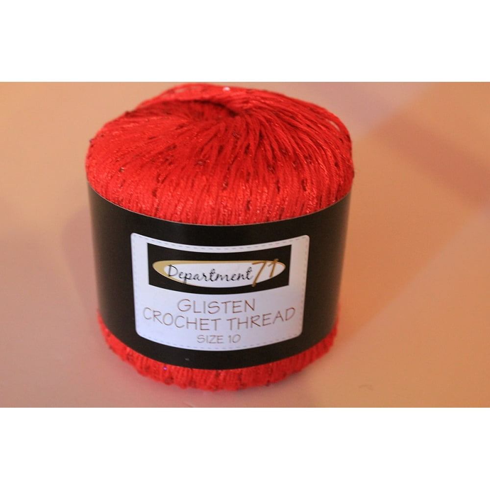Department 71 Glisten Red Crochet Thread Size 10 - Walmart.com ...