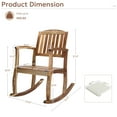Zimtown Acacia Wood Rocking Chair, Indoor/Outdoor, Cushioned, Teak ...