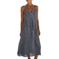 Casual Dress Women's And Linen Long Skirt With Thin Shoulder Straps And ...