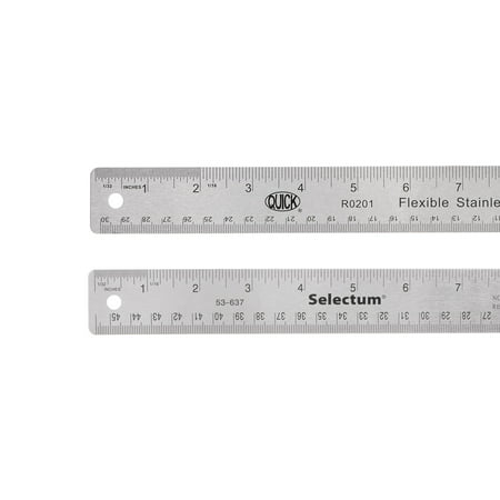 Uxcell 2pcs Stainless Steel Rulers with Non-Skid Backing 15cm/6" 45cm ...