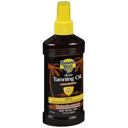 Banana Boat Deep Tanning Spray Oil 8oz Spf#0 Coconut Oil (Pack of 2 ...