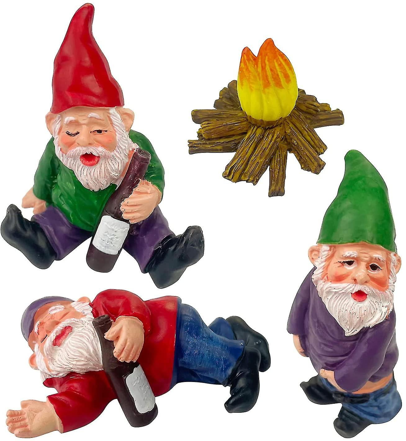 Gnomos de jardín JanHm figuras decorativas 4 piezas | Bodega Aurrera en ...