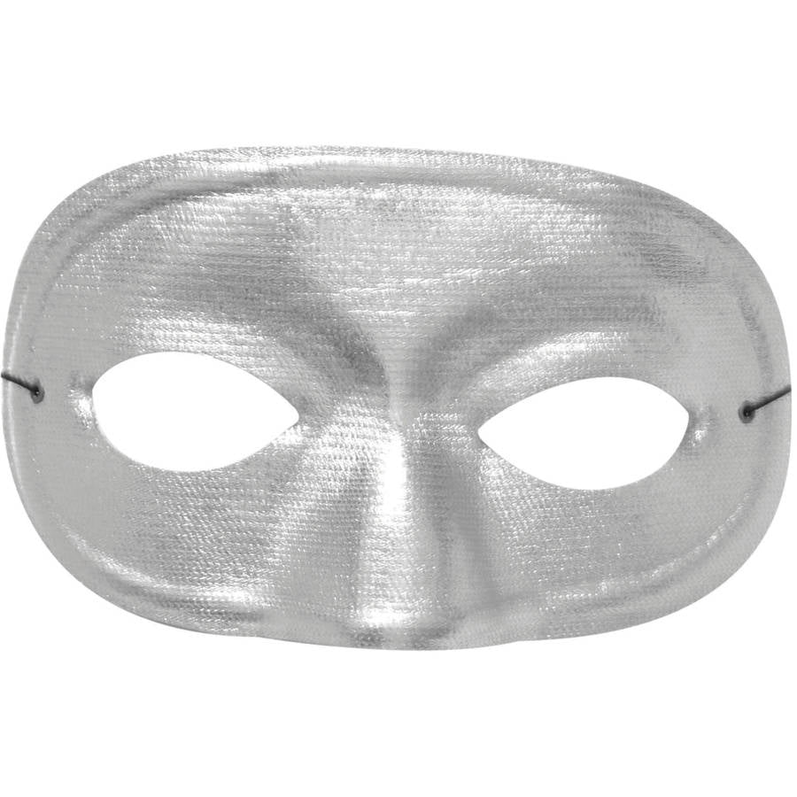 Metallic Silver Half Domino Mask Adult Halloween Accessory - Walmart ...