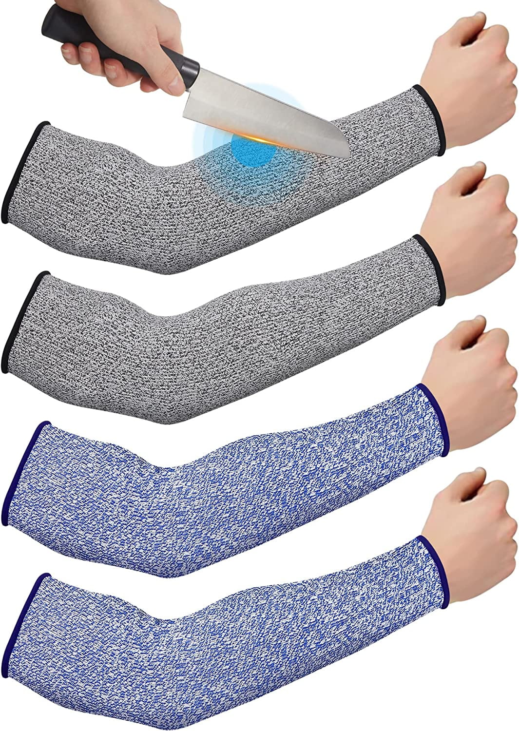 2 Pairs Cut Resistant Sleeves Thin Arm Protectors Arm Guard Protectors ...