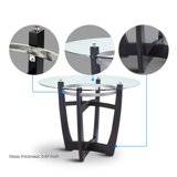 GTU Furniture 3-Piece Elegant Glass Top Coffee and Side Table Set ...