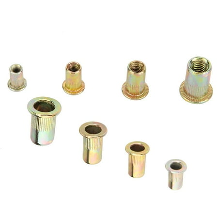 200Pcs Flat Threaded Rivet Nut M3 M4 M5 M6 Carbon Steel Flat Threaded ...