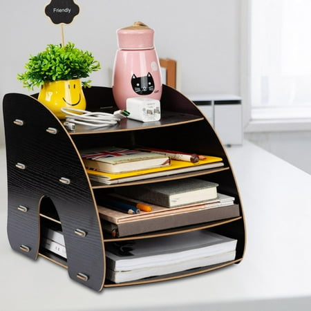 File Organizer, Arc-Shaped Different Compartments Book Holder, Desk ...