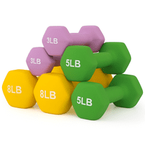 Magshion Neoprene Coated Dumbbell Hand Weights, 15 lb Pair, Anti-Roll ...