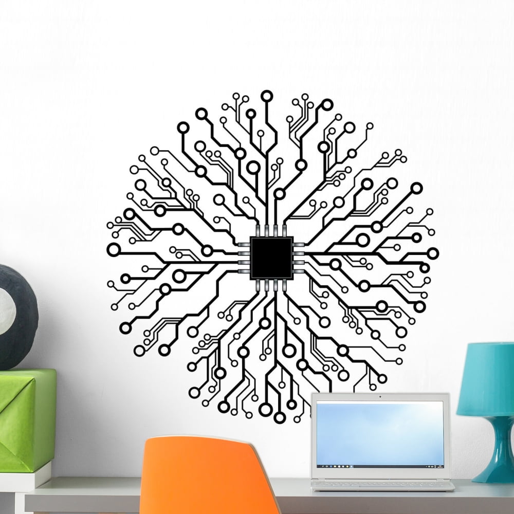Vector Circuit Board Abstract Wall Decal Sticker, Wallmonkeys Peel ...