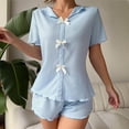 BLCHUNen Pajamas for Women Set Cute Ruffle Loungewear V Neck Short ...