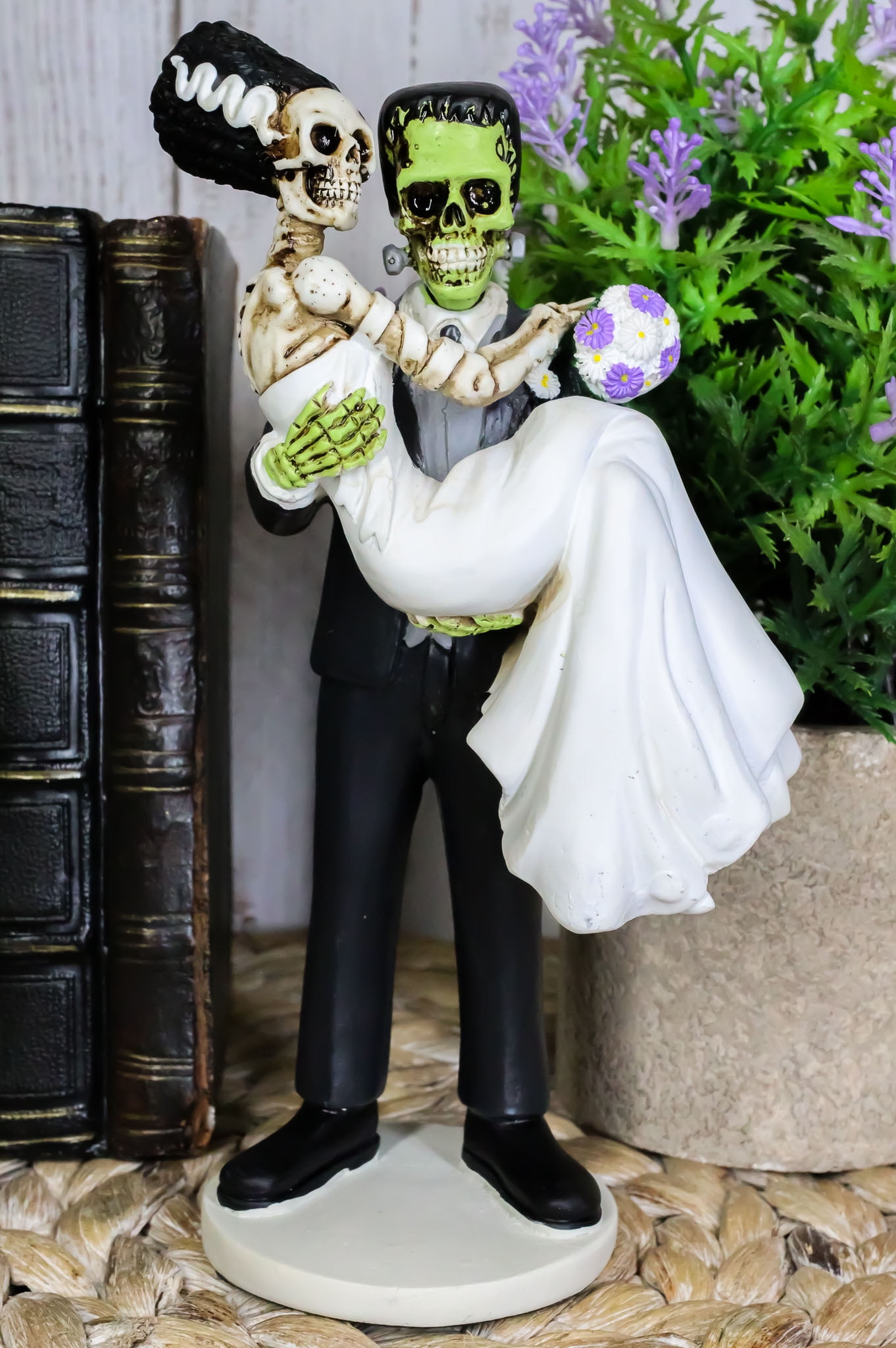 Ebros Day Of The Dead Wedding Skeleton Frankenstein Skull Bride & Groom ...
