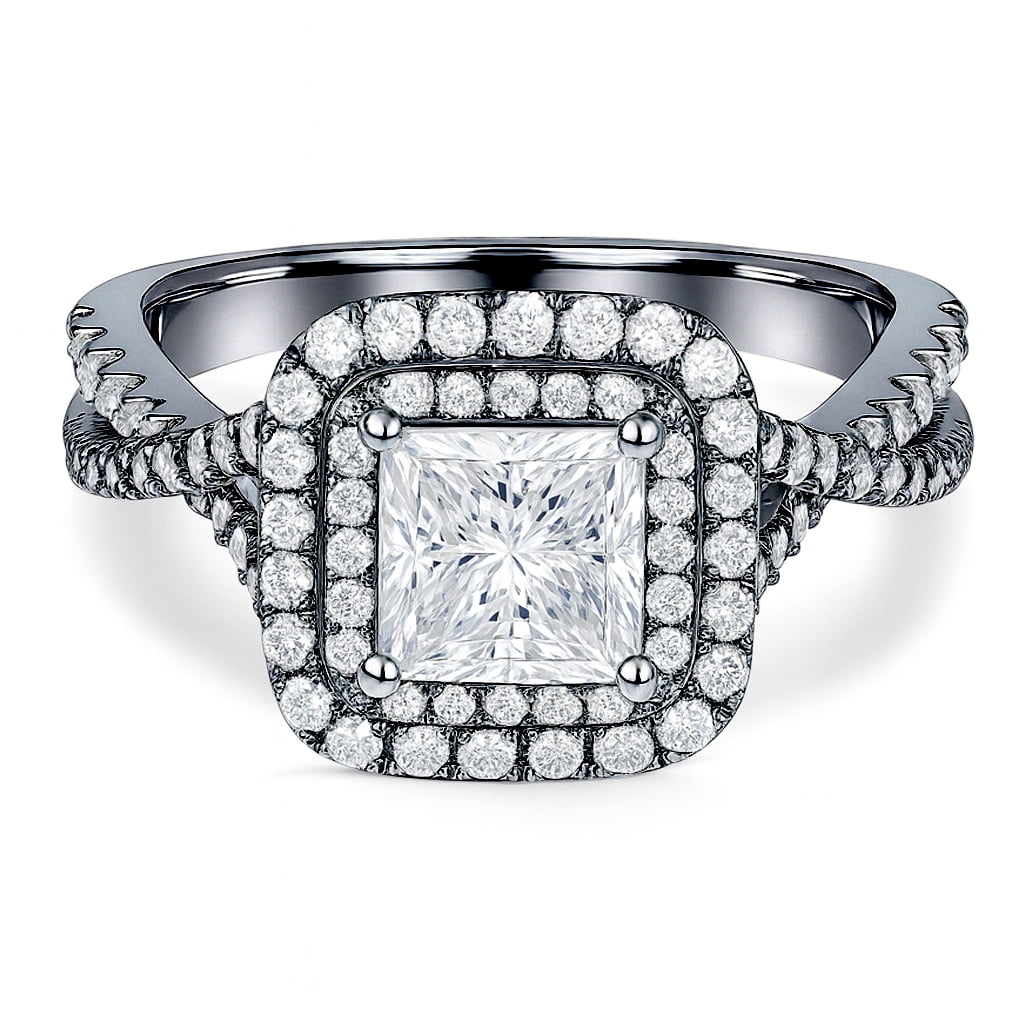 Click here for Jeenmata 1 Carat Princess Cut Moissanite Engagemen... prices