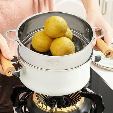 Soapow 3 Tier Steamer Hot Pot Stainless Steel Cooker Food Steam Cooking ...