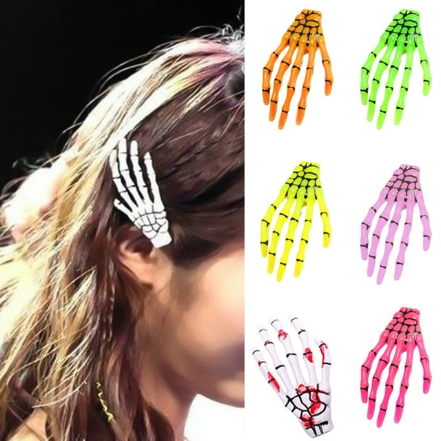 GROFRY 5 Pcs Punk Women Skeleton Claw Zombie Hand Hair Clip Hairpin ...