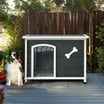 Demi Bonn 46" Outdoor Wooden Dog House for Large Dogs with Raised Feet ...