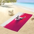 1 adult microfiber beach towel, alpaca pattern cool pink abstract style ...
