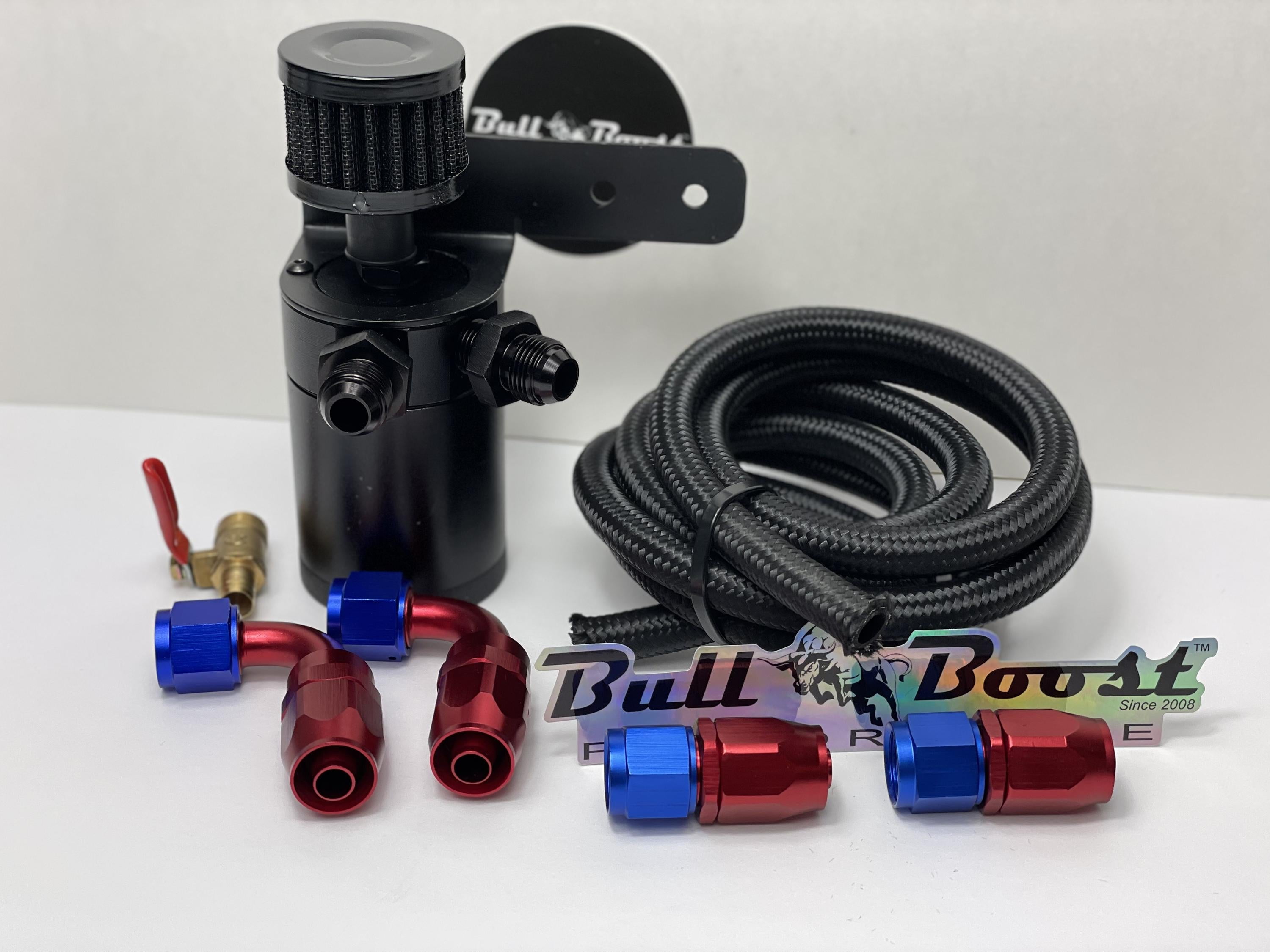 8AN Performance Oil Catch Can 2Port -8AN + Mounting Bracket Kit + Filter - Walmart.com