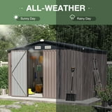 OC Orange-Casual 10x8 FT Metal Garden Shed, Outdoor Storage, Lockable ...