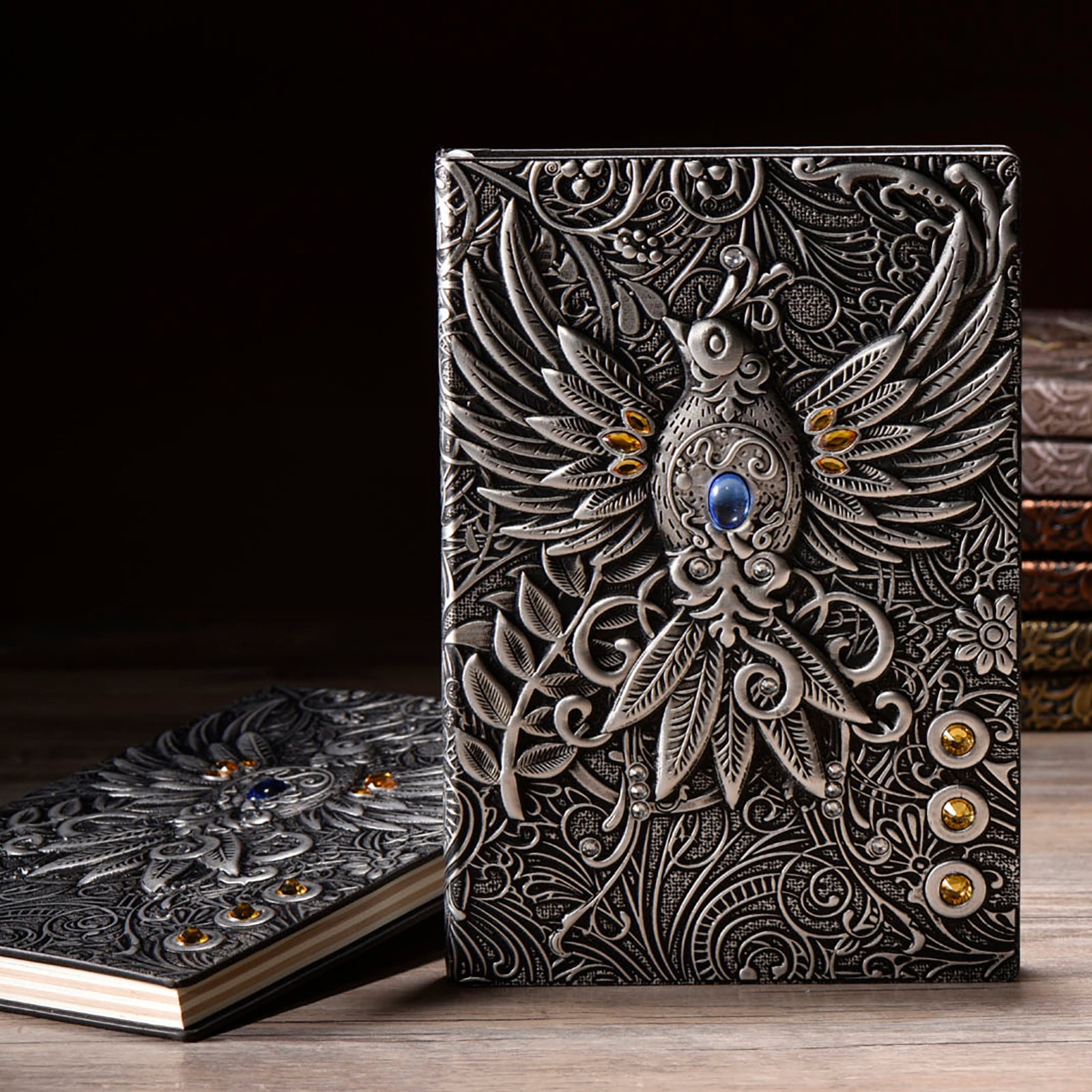 Herrnalise Retro Embossed Bird Pattern Notebook European A5 Notepad ...