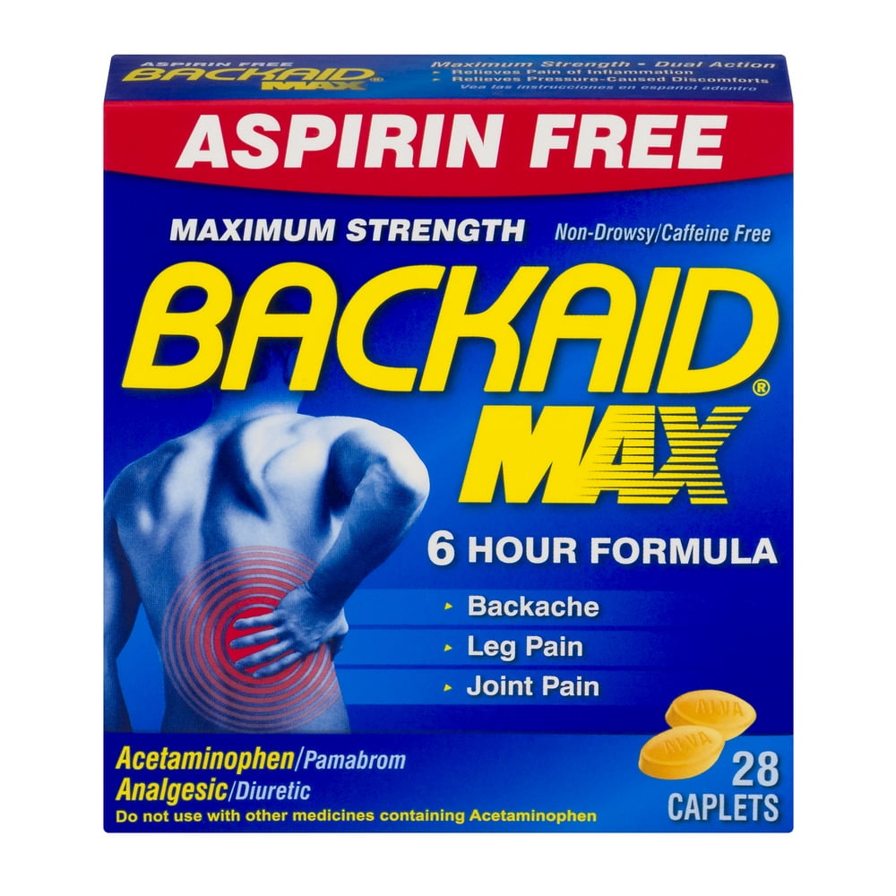 Backaid Max Maximum Strength Pain Relief Caplets, 28 CT - Walmart.com