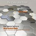Acopelo Peel and Stick 3D Hexagon Mosaic Silver Metal Tile for ...