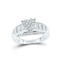 2.1ct heart cut pink Zircon 14k white gold Bridal Wedding Engagement ...