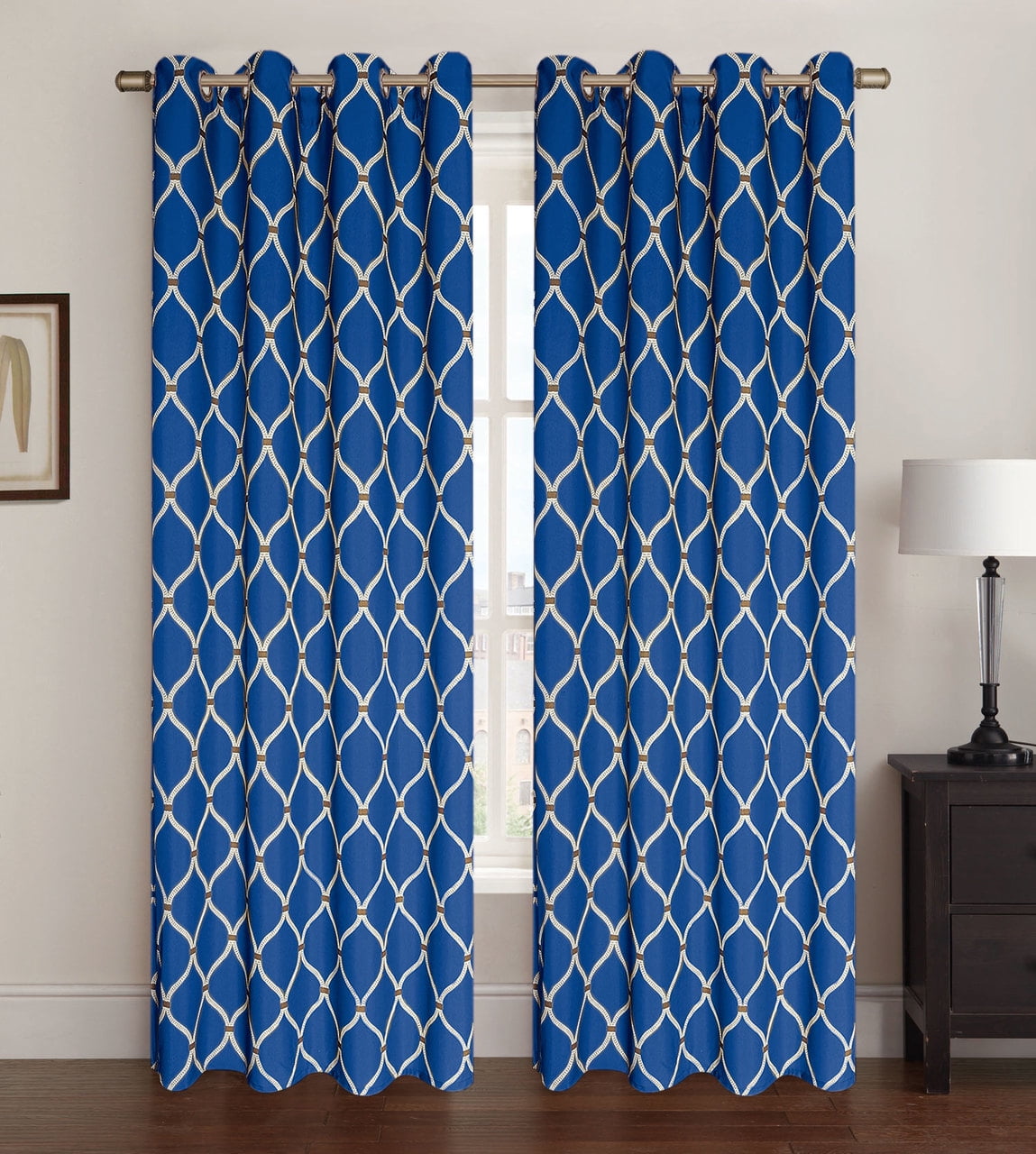 Celine Single Window Curtain Panel, Stencil Trellis / Lattice Design ...