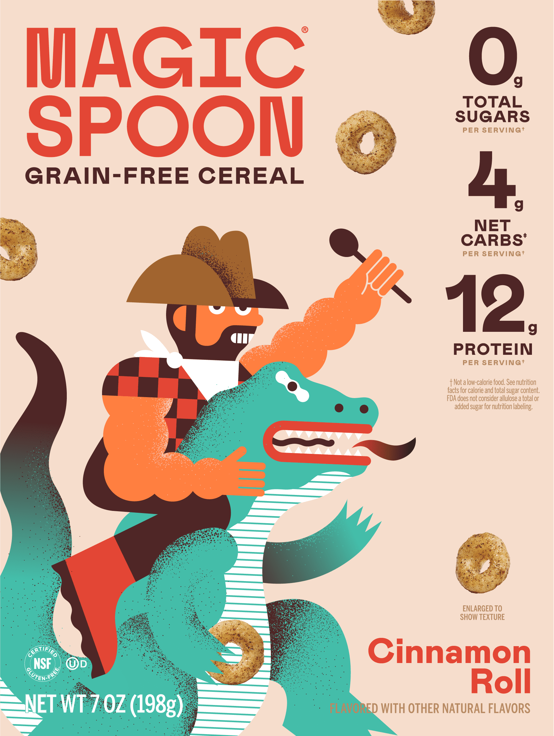 Magic Spoon Cinnamon Roll Grain-Free Breakfast Cereal, 7 oz Box ...
