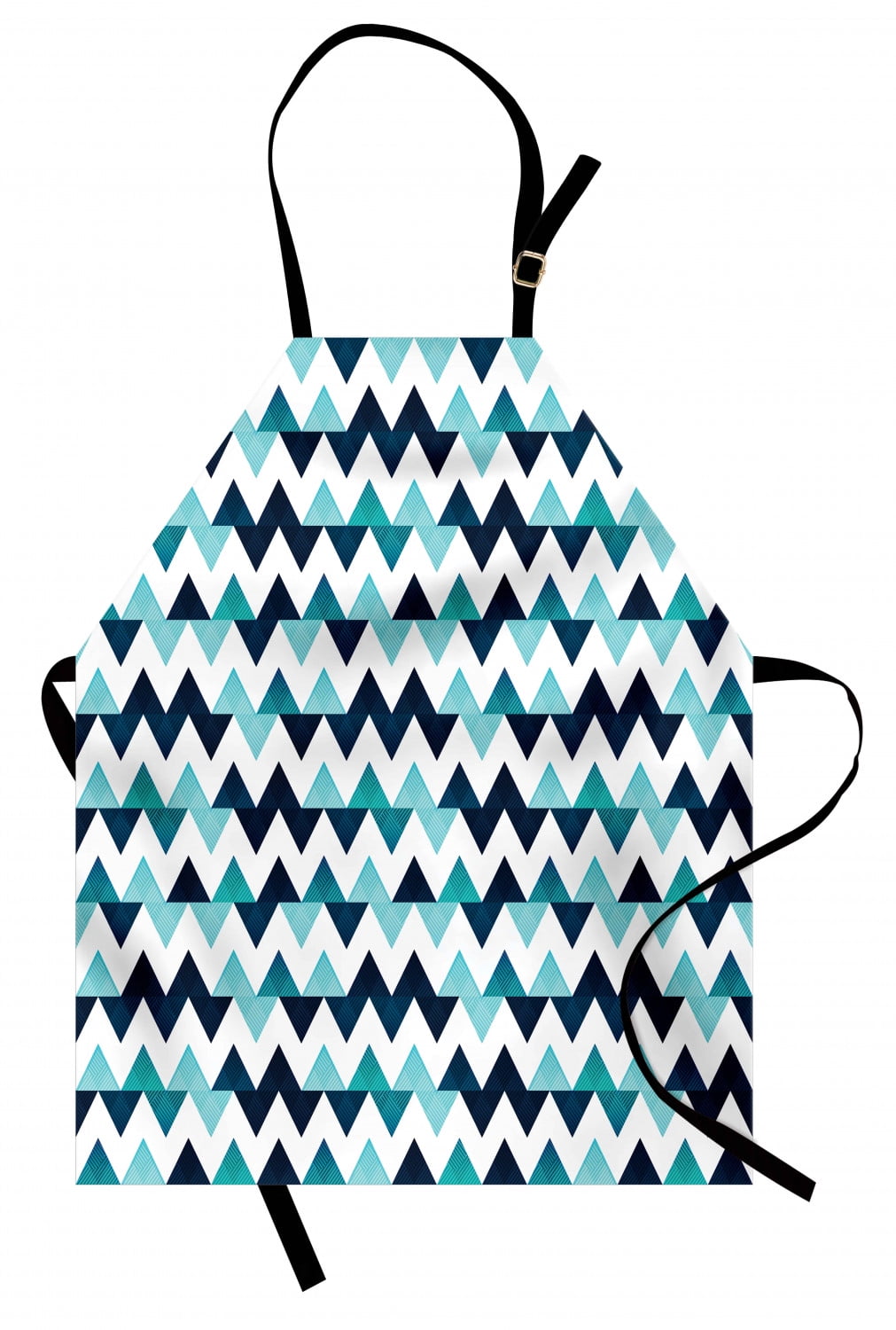 Blue and White Apron Horizontal Zigzag Borders with Striped Design and ...