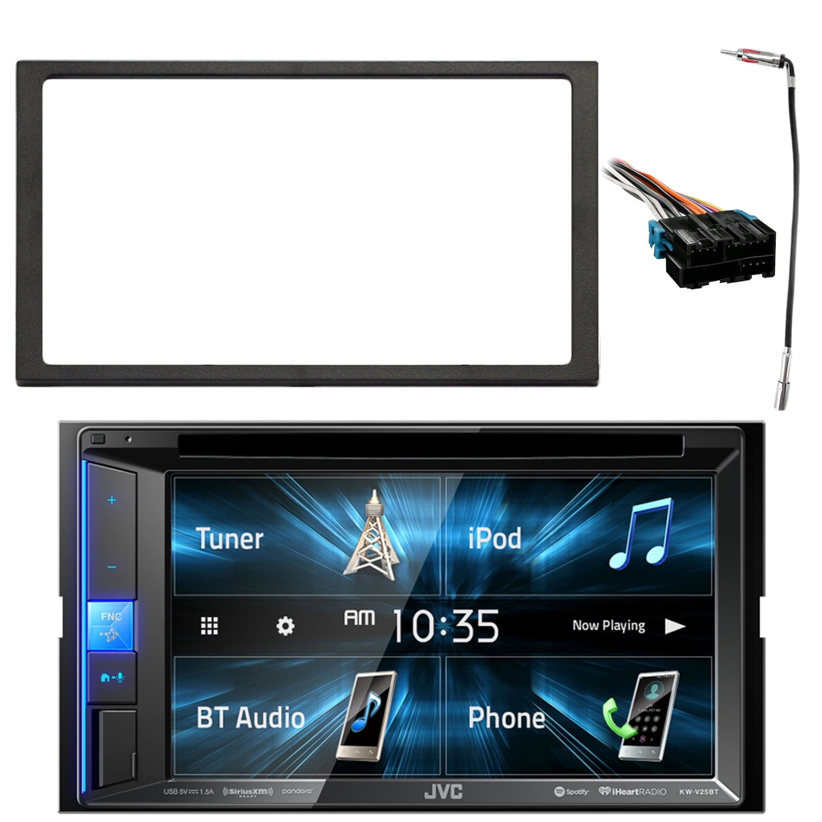 JVC Double DIN In-Dash DVD/CD/AM/FM Bluetooth Car Stereo Receiver w/ 6. ...