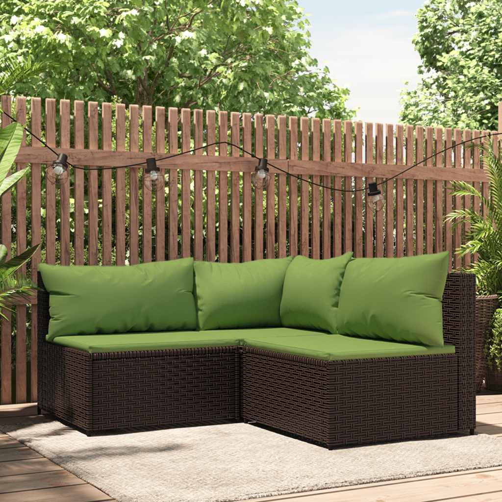 Click here for Vidaxl 3 Piece Garden Lounge Set With Cushions Bro... prices
