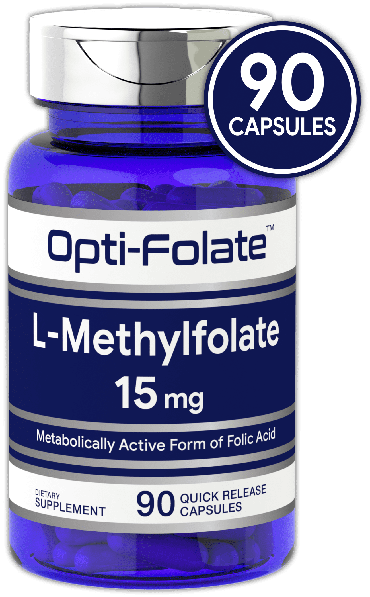 L Methylfolate 15mg | 90 Capsules | Max Potency | Optimized and ...