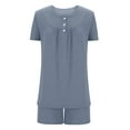 Aueoeo Pajama Set For Women Women Casual Round Neck Short Sleeve