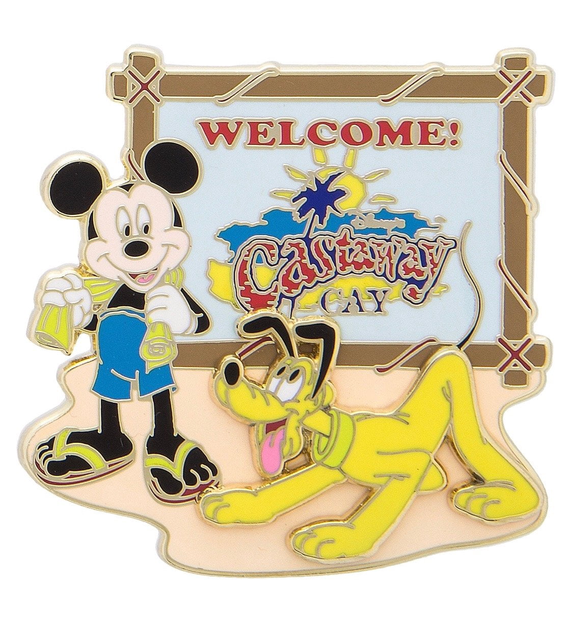 Disney Parks Cruise Line Mickey and Pluto Castaway Cay Bahamas Pin New ...