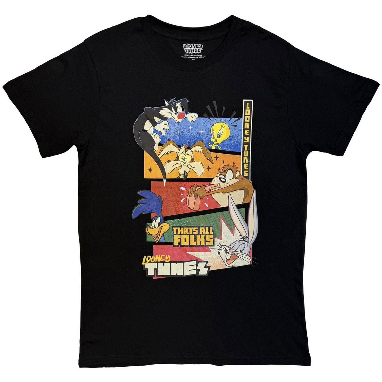 Click here for Looney Tunes Adult Thats All Folks Block Print T-S... prices